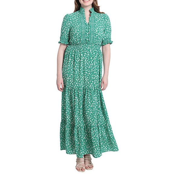 Max Studio | Dresses | Max Studio London Style Short Sleeve Dots Maxi ...
